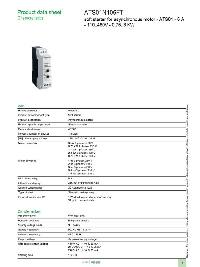 Altistart 01 - ATS01N106FT | PDF | Power Supply | Electrical Equipment