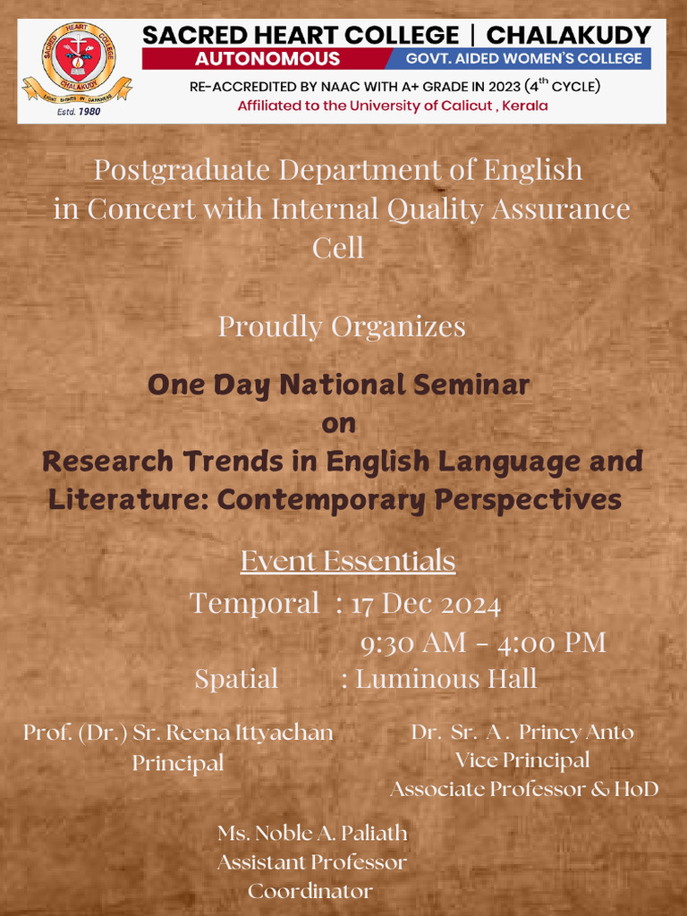 National Seminar on English Trends | PDF
