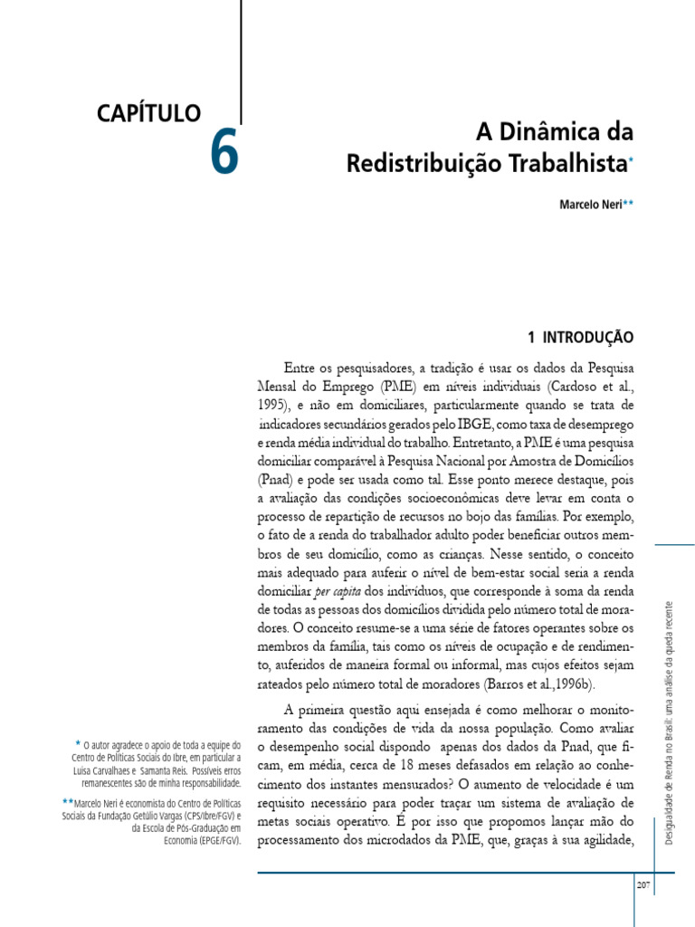 Cap 06 ADinamicaRedistribuicao | PDF | Salário mínimo | Pobreza