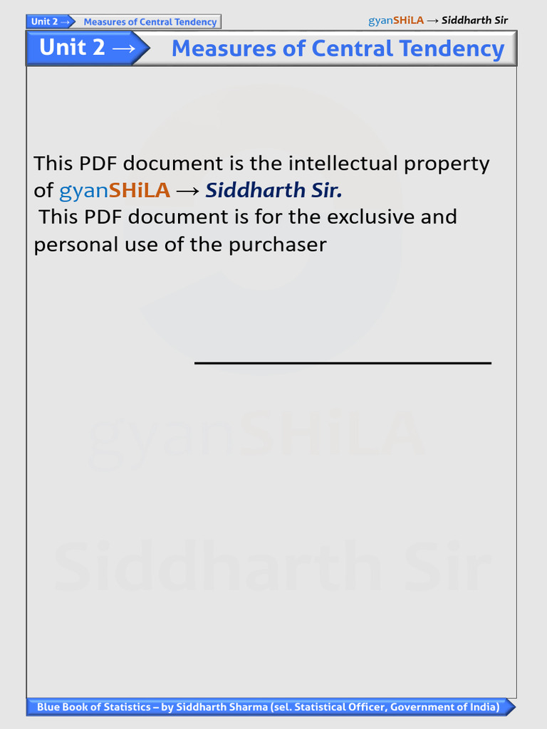 Unit 2 - Measures of Central Tendency - English | PDF | Mean | Mode ...