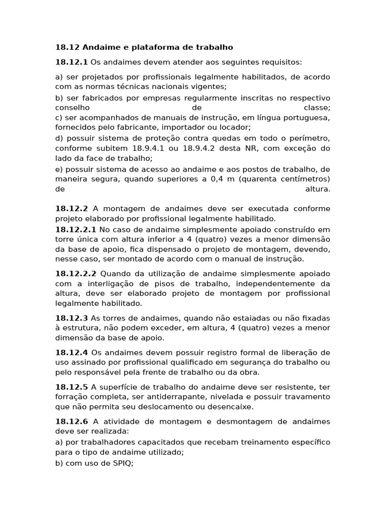 Andaime - NR-18 | PDF | Andaime