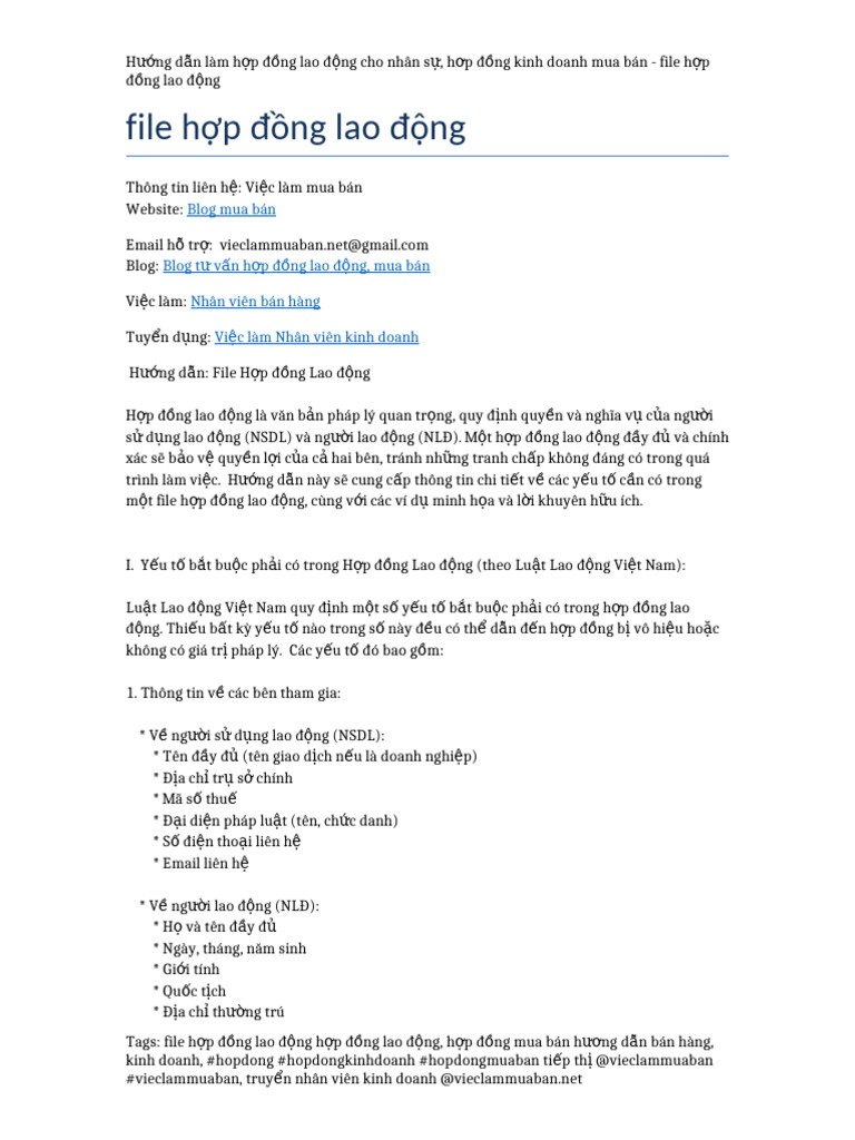 File Hop Dong Lao Dong | PDF