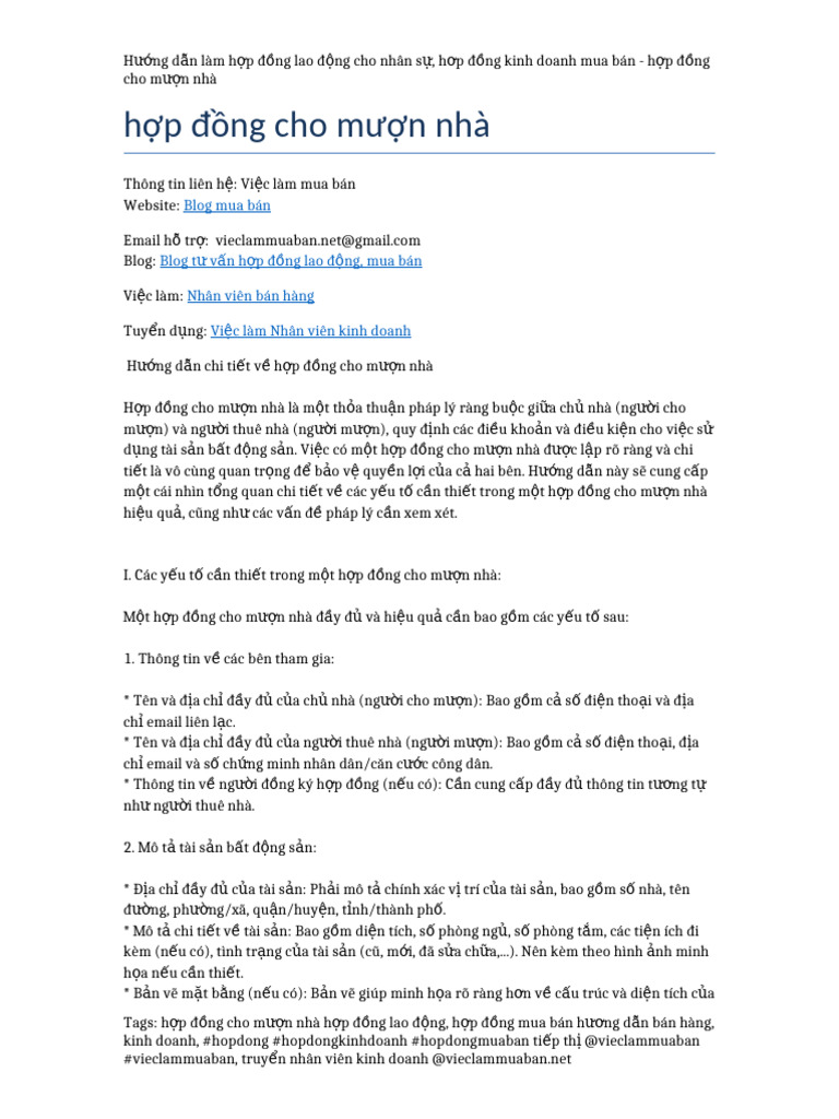 Hop Dong Cho Muon Nha | PDF