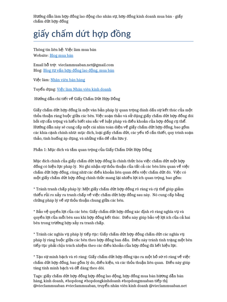 Giay Cham Dut Hop Dong | PDF