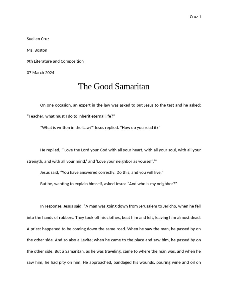 The Good Samaritan | PDF