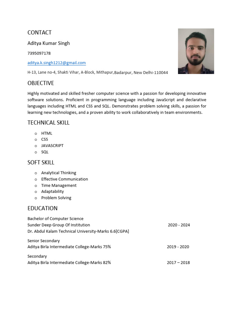 Aditya Kumar Singh. | PDF