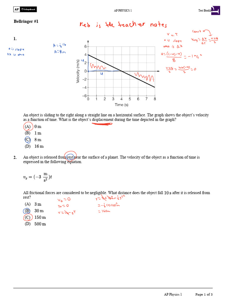 Bellringer 1 | PDF | Velocity | Force