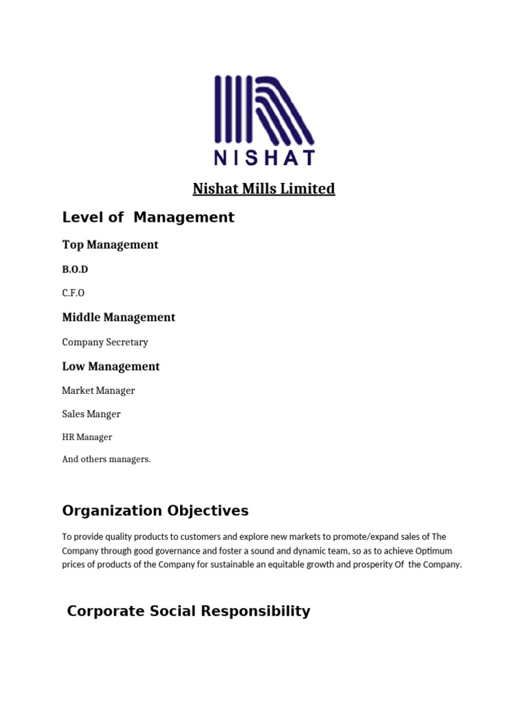 Nishat mills | PDF