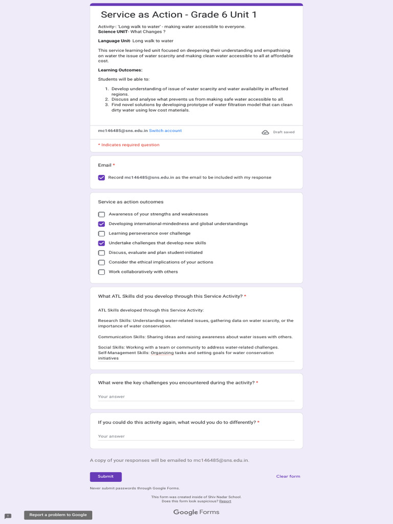 Service As Action - Grade 6 Unit 1 | PDF | Human Communication | Cognition