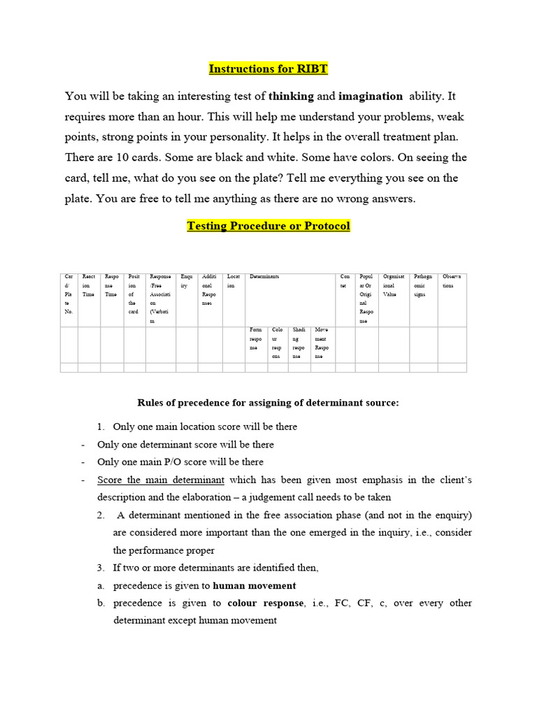 Ribt Rules of Precedence | PDF | Anxiety | Id