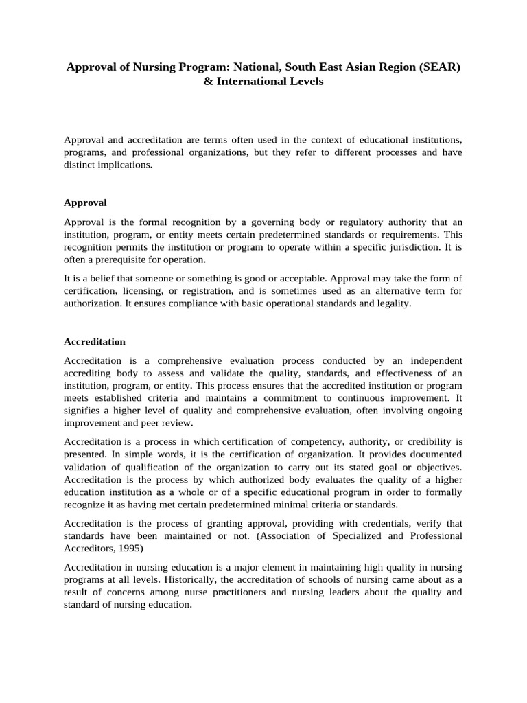 Approval of Nursing Program | PDF | Nursing | Curriculum