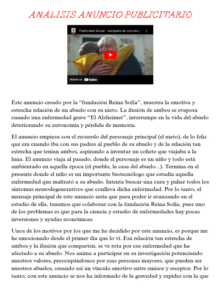 Análisis Anuncio Publicitario | PDF