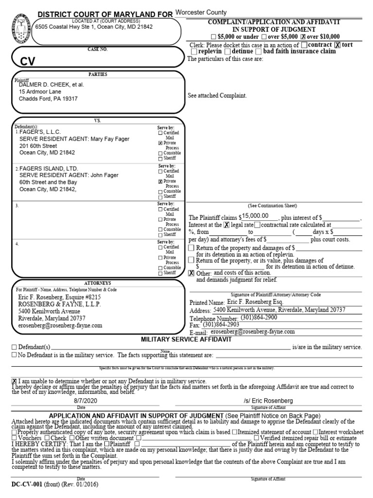 Complaint Cover | PDF