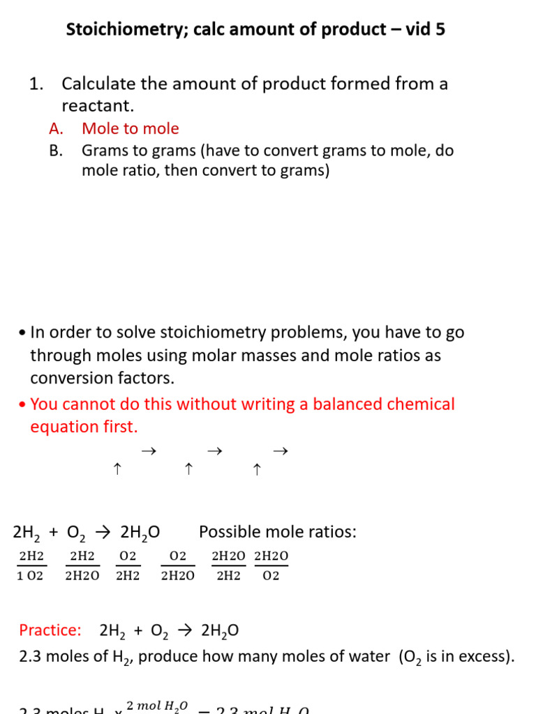 ch 3 stoich day 2 | PDF | Stoichiometry | Mole (Unit)