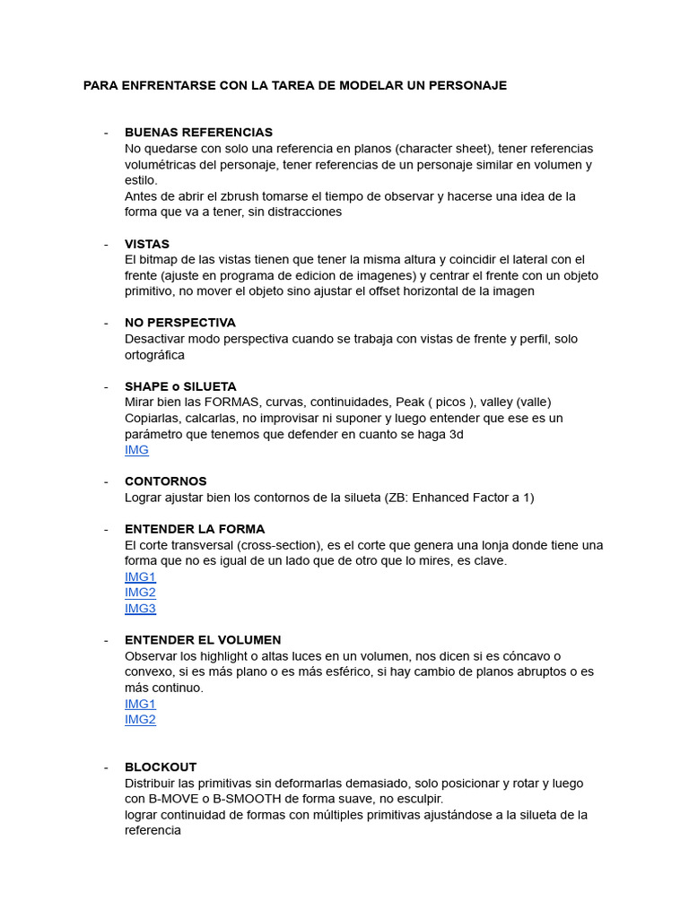 TIPS PARA ENCARAR EL ESCULPIDO DE UN PERSONAJE | PDF