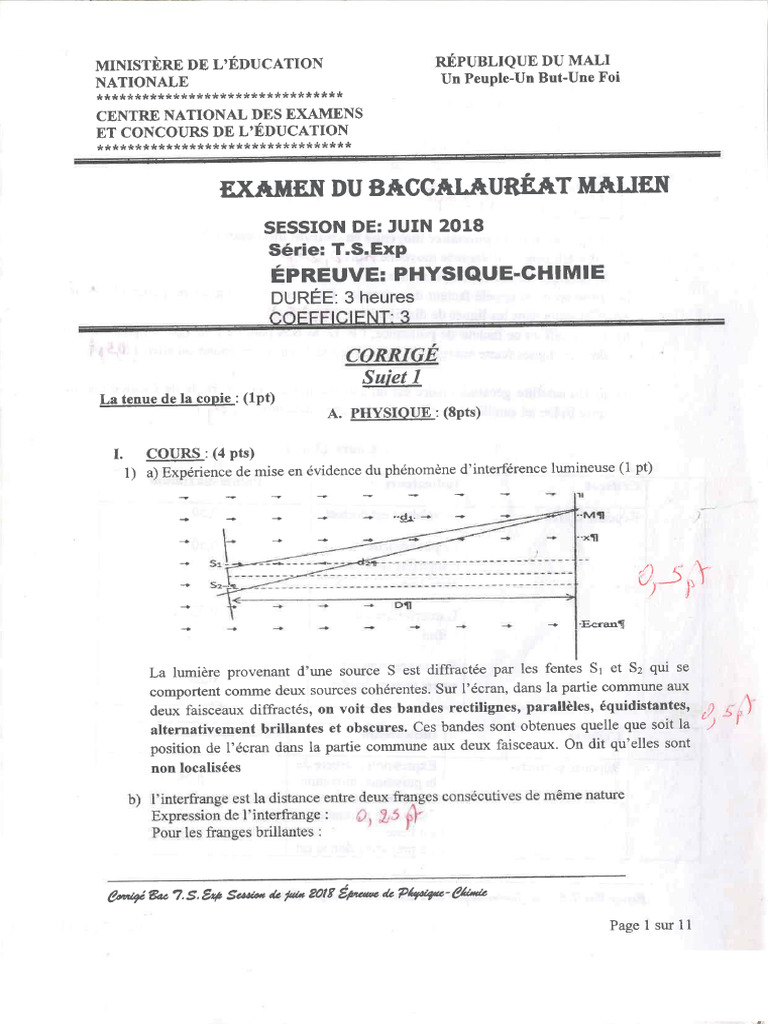 BK - BAC PHY CHIMIE CORRIGE TSExp 2018 | PDF