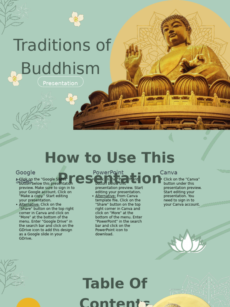 Buddhism Traditions Presentation Guide | PDF | Microsoft Power Point ...