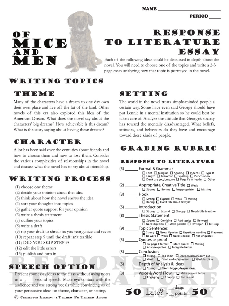 Of Mice and Men Essay Speech | PDF