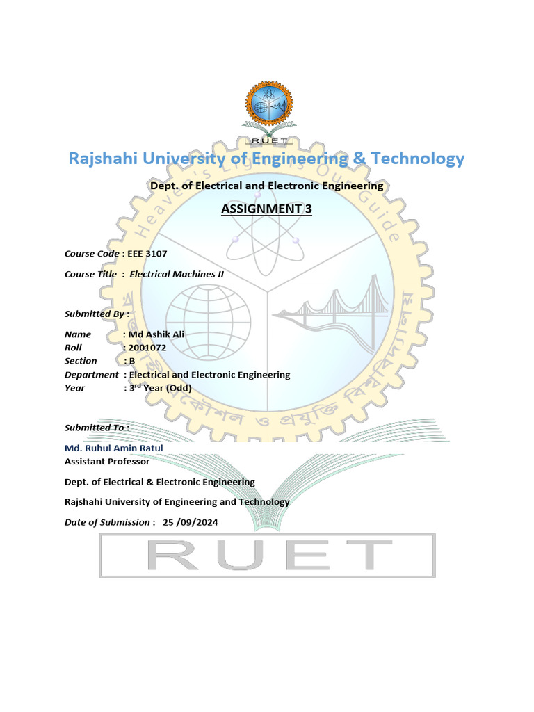 Ratul Sir Assignment Cover Page | PDF