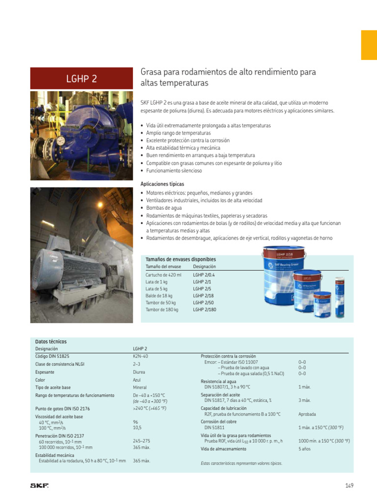 Ficha Tecnica LGHP 2 SKF | PDF | Materiales