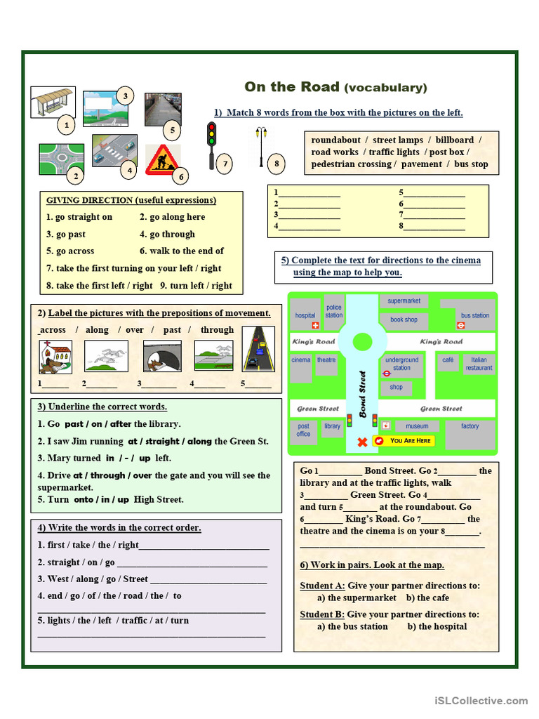 On the Road (vocabulary) | PDF | Traffic | Traffic Light