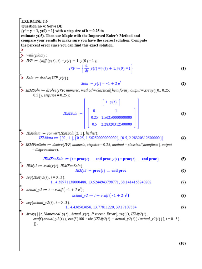 Improved Euler Pdf Applied Mathematics Computational Science
