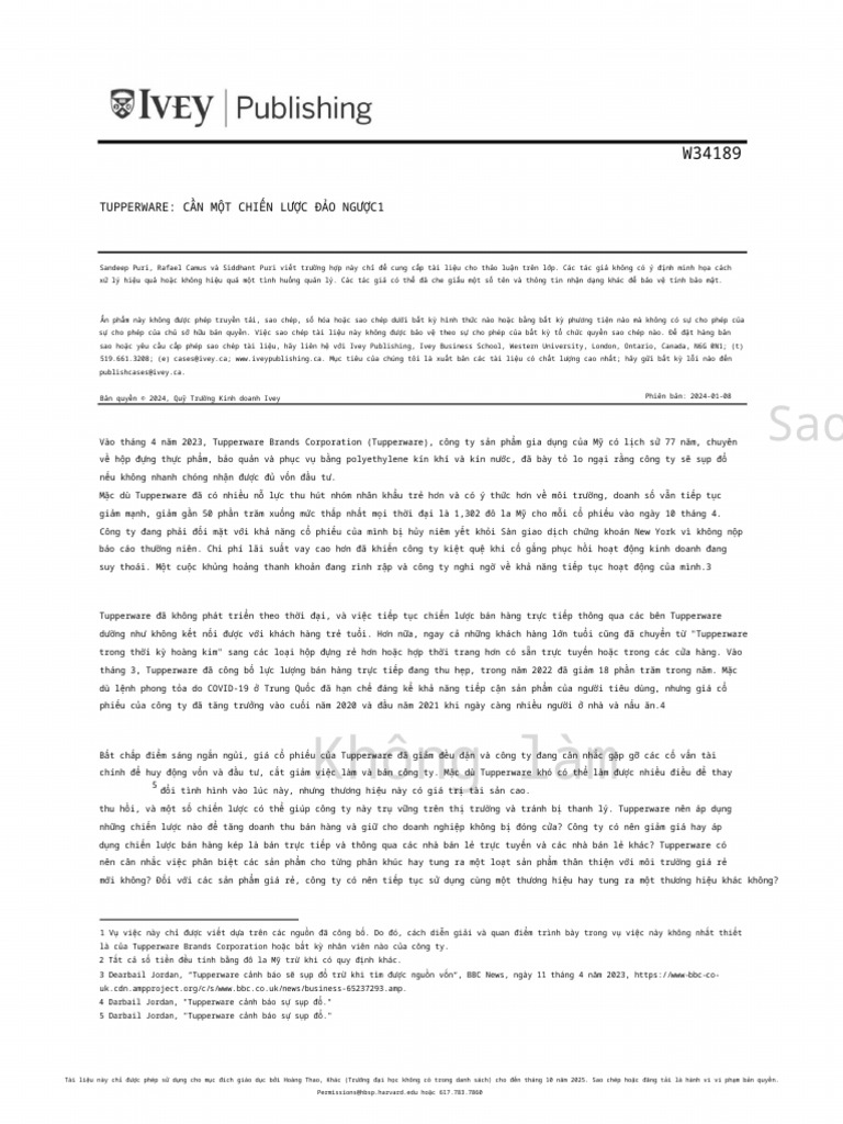 2024_HK3_Final assignment (Tupperware) (1) | PDF