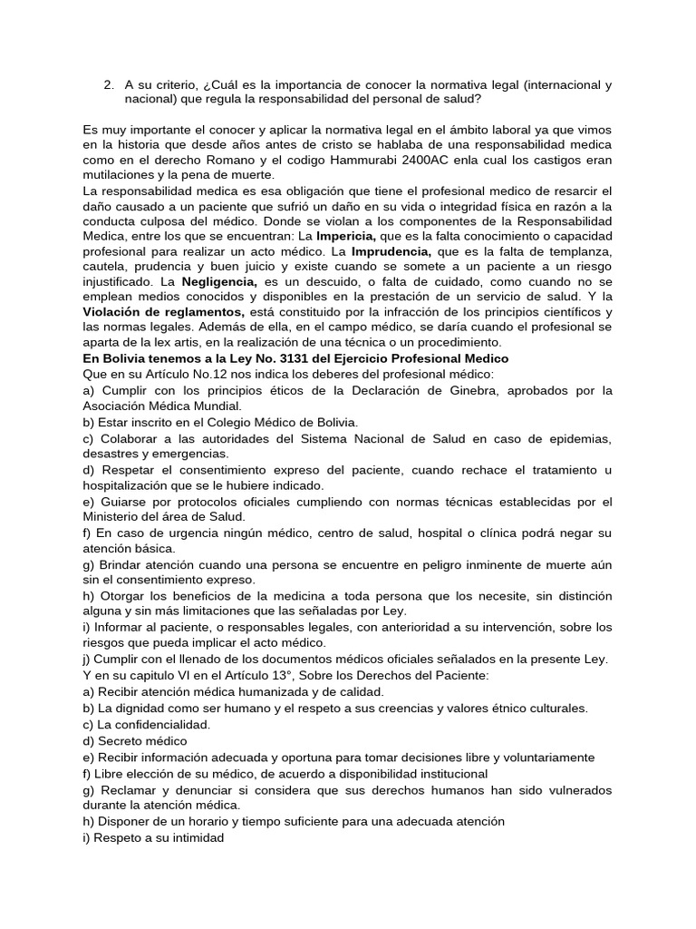 Pregunta 2 | PDF | Ética profesional | Medicina
