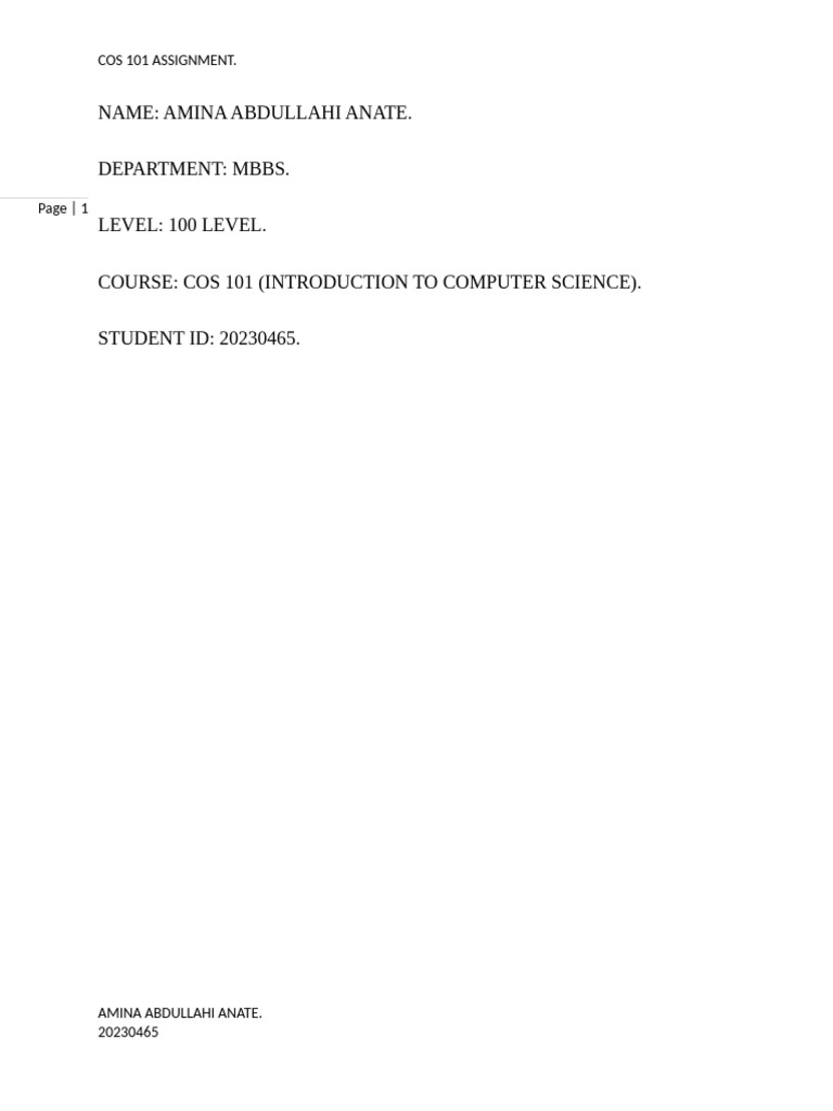 COS 101 | PDF | Biometrics | Fingerprint