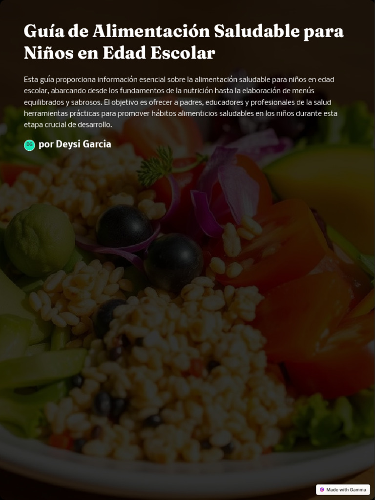 Guia de Alimentacion Saludable para Ninos en Edad Escolar | PDF | Alimentos | Dieta