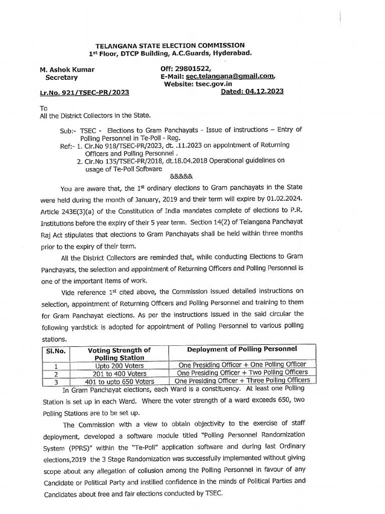Polling Personals Guidelines | PDF