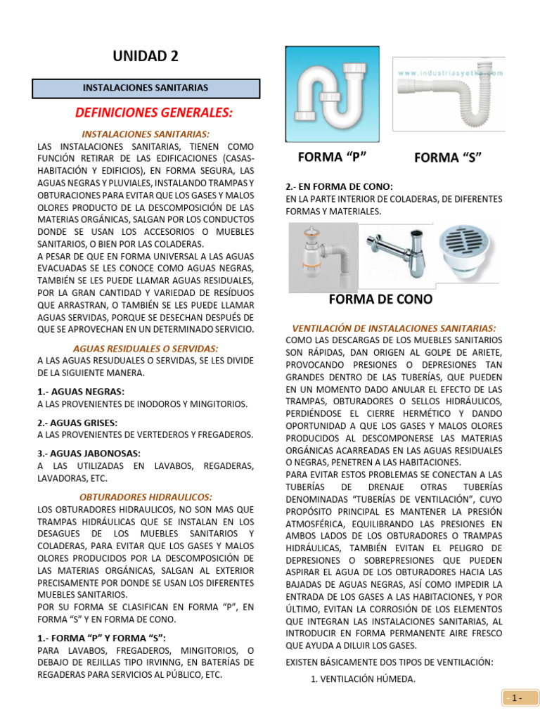 GUIA PARA CALCULO Y DESEÑO DE INST. SANITARIAS | PDF | Ventilación ...