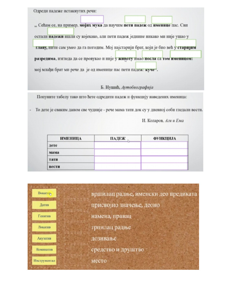 Padezi - Sistematizacija | PDF