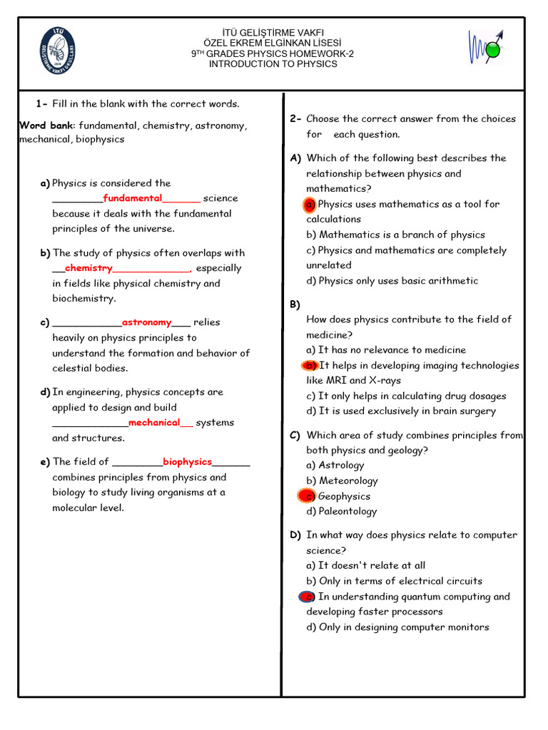 9TH Grade Physics Hw-2-Solution | PDF | Physics | Touchscreen