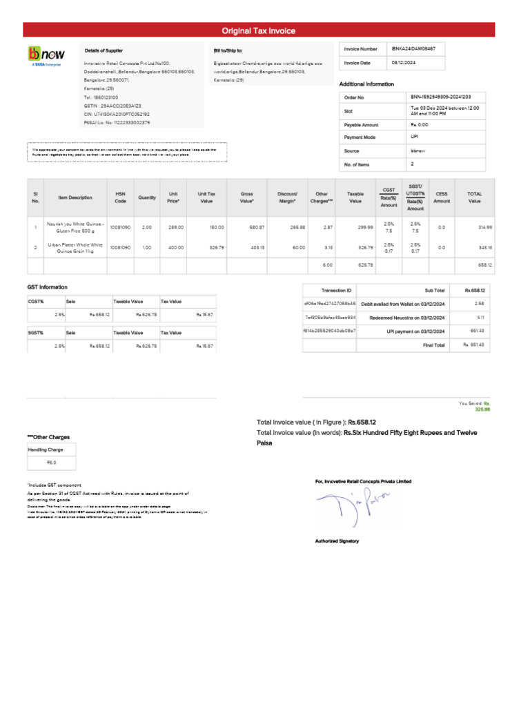 BIG BASKET 4 | PDF | Invoice | Payments