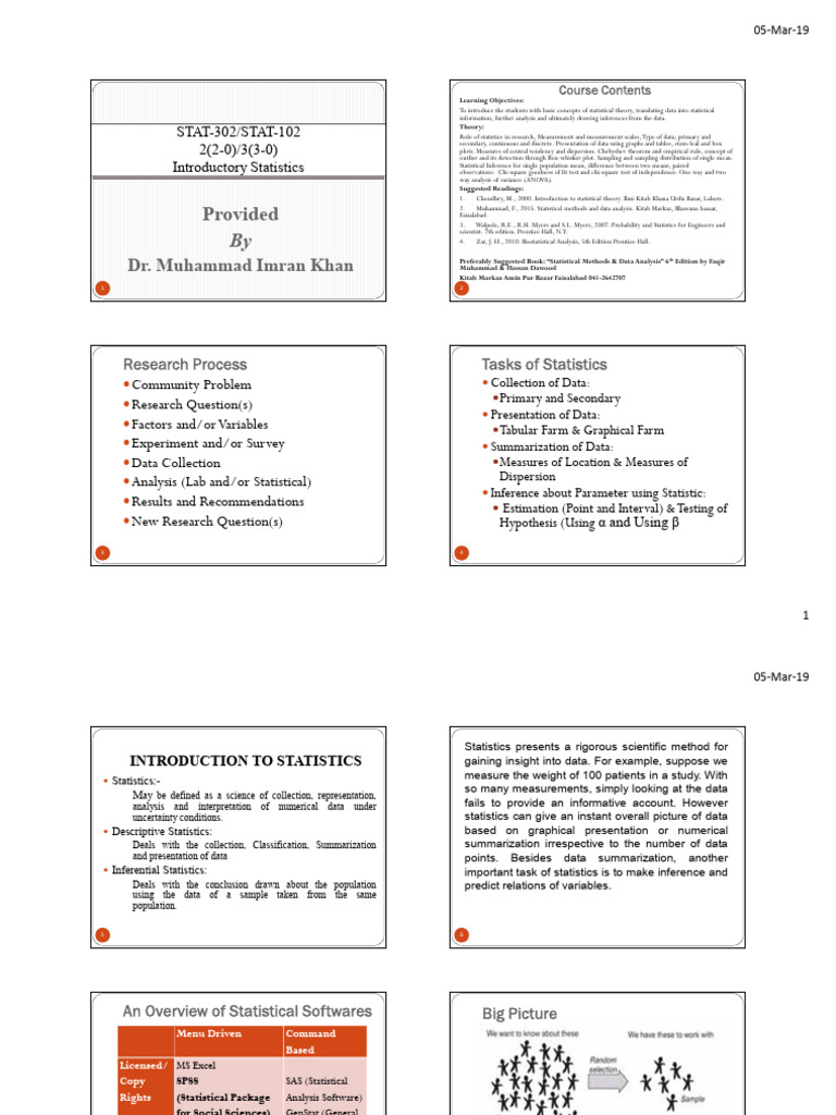 1-STAT-302 - Spring 2019 (4 Slides Per Page Can Be Printed) | PDF ...