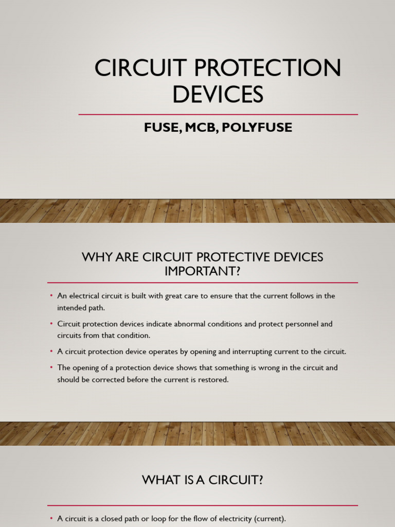 Types of Circuit Protection Devices | PDF | Fuse (Electrical ...