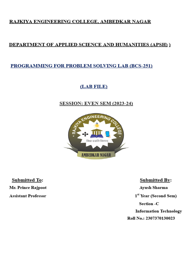 Ayush Pps FILE | PDF | Mathematics | Computing