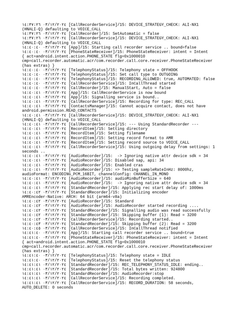 CallRecord Log | PDF | Telecommunications | Computer Science