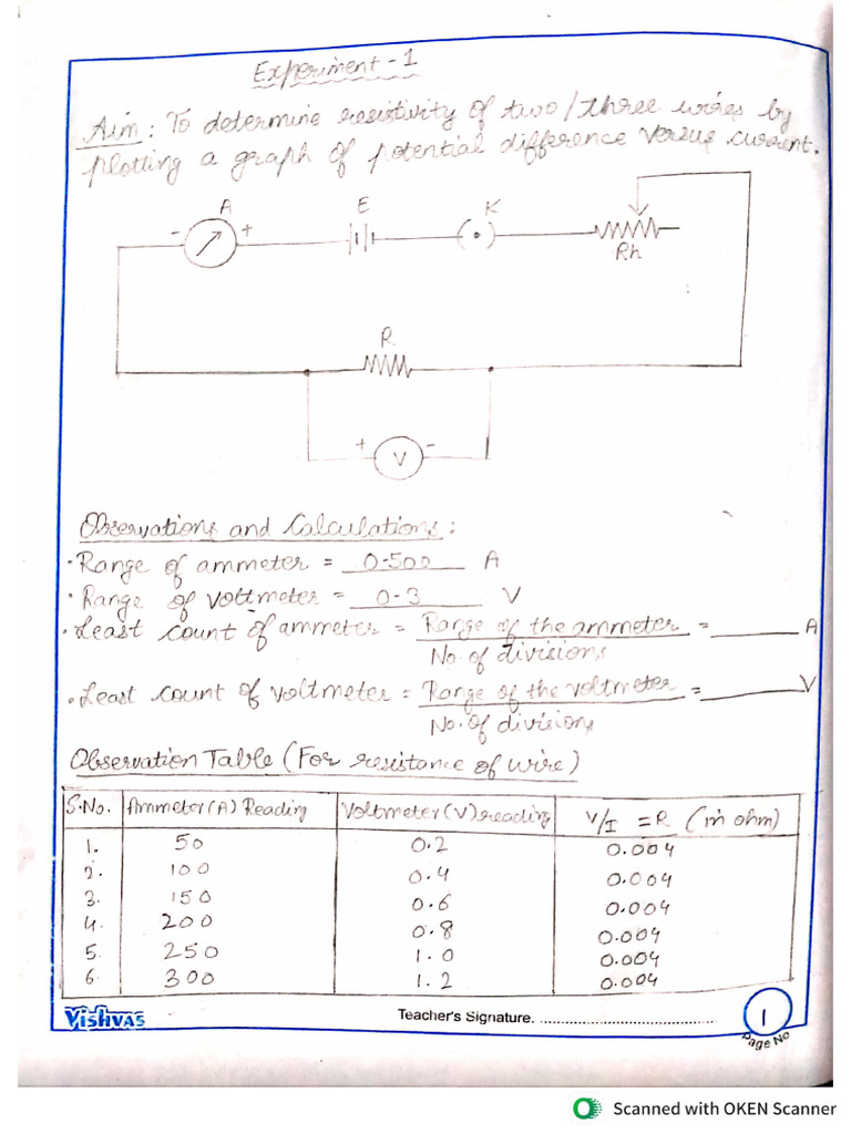 Physics Practical File Work | PDF