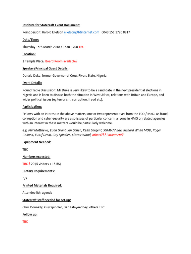 Nigeria Round Table 15 03 2018 | PDF