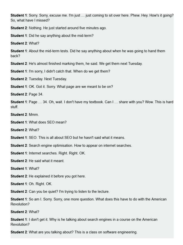 Transcription_ arriving late to class | PDF