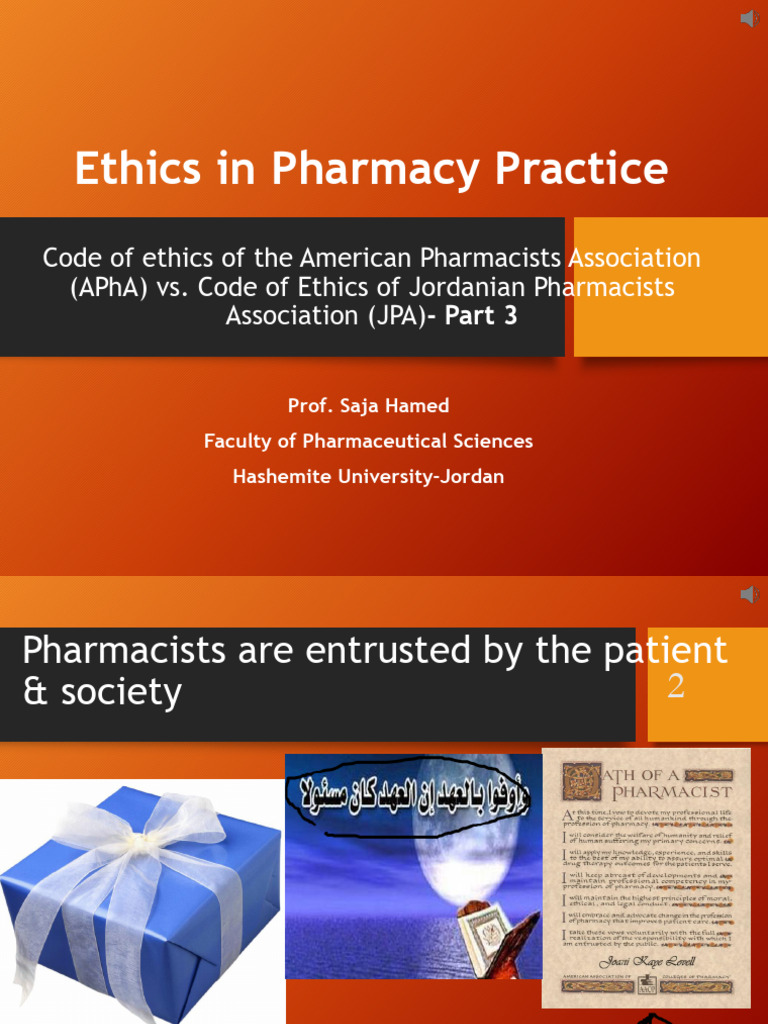 Ethics in Pharmacy Practice-Code of Ethics - Part 3 | PDF | Pharmacist ...
