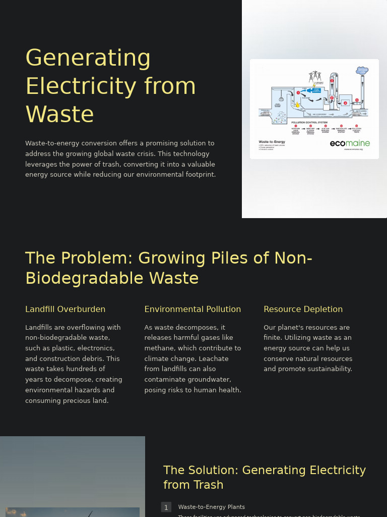 Electricity Generation from Waste | PDF | Waste | Landfill