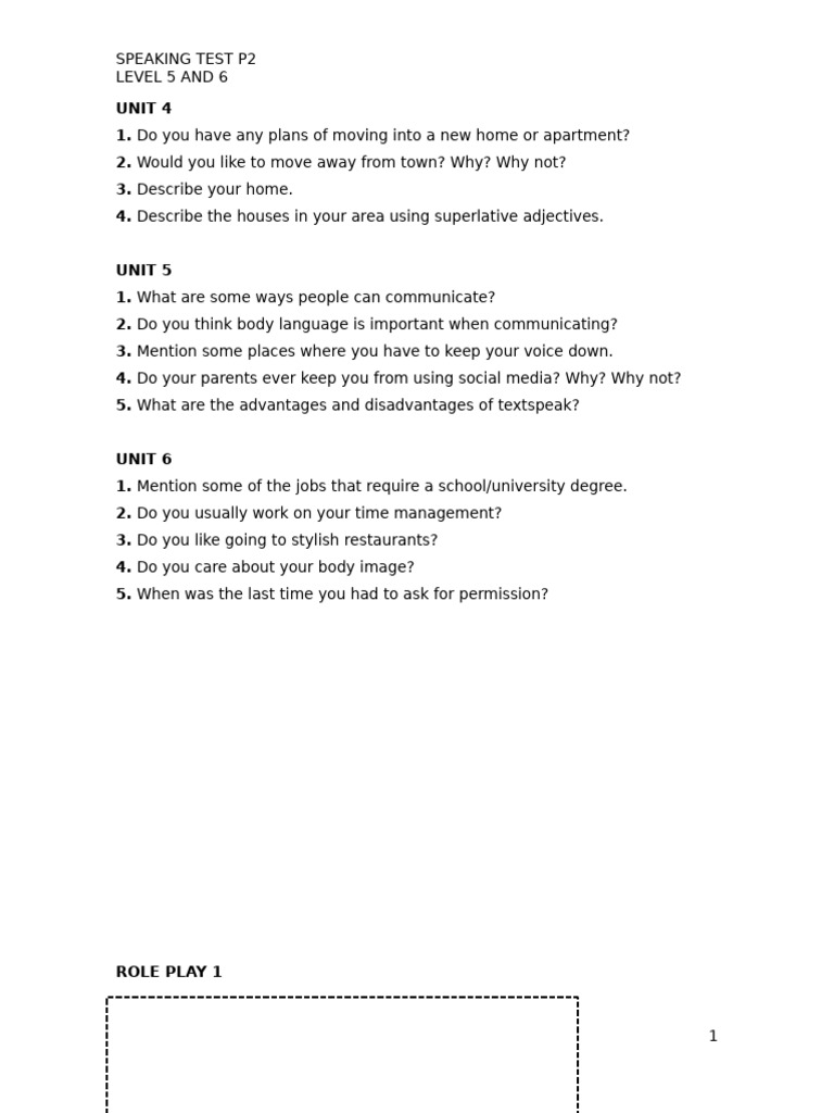 Speaking Test 5and6 p2 | PDF