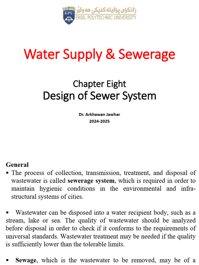008 Water Supply Sewerage Chapter 8A_b5b880c1610e985bb6259ab6582af439 | PDF | Sanitary Sewer ...