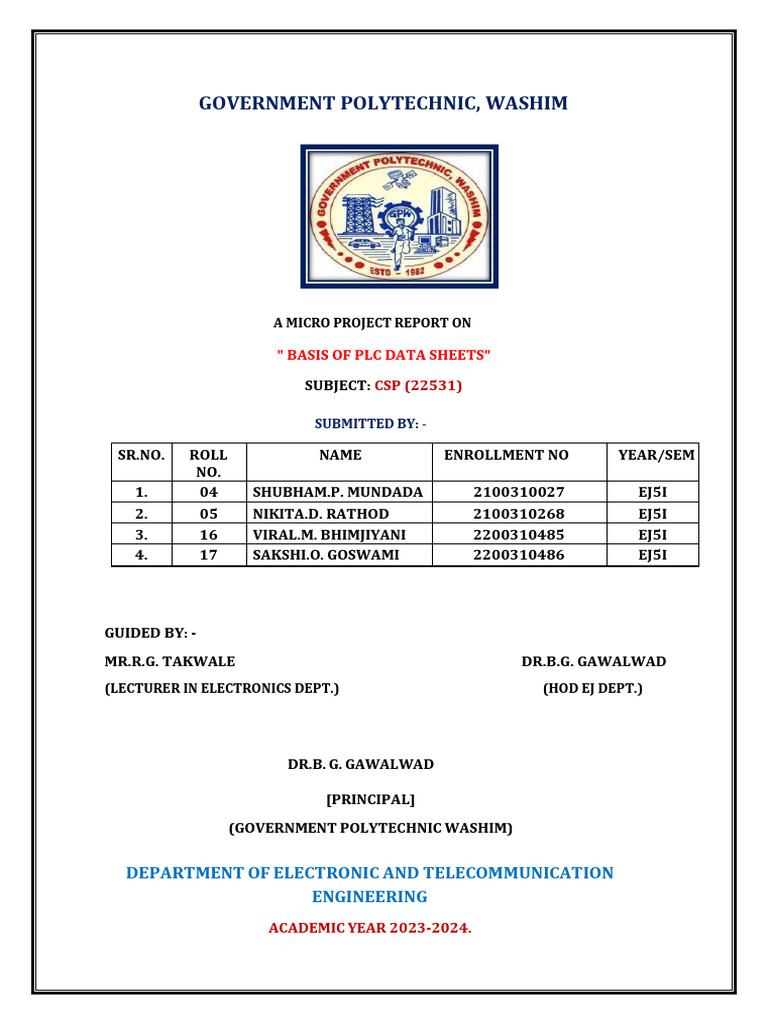 Csp Final Pdf Programmable Logic Controller Input Output
