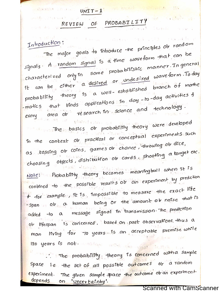PTSP Unit-1 (R23) | PDF