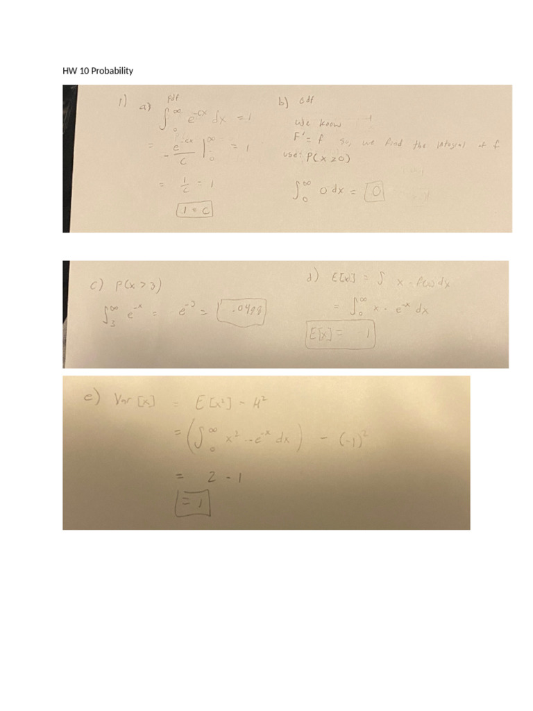 HW 10 Probability | PDF