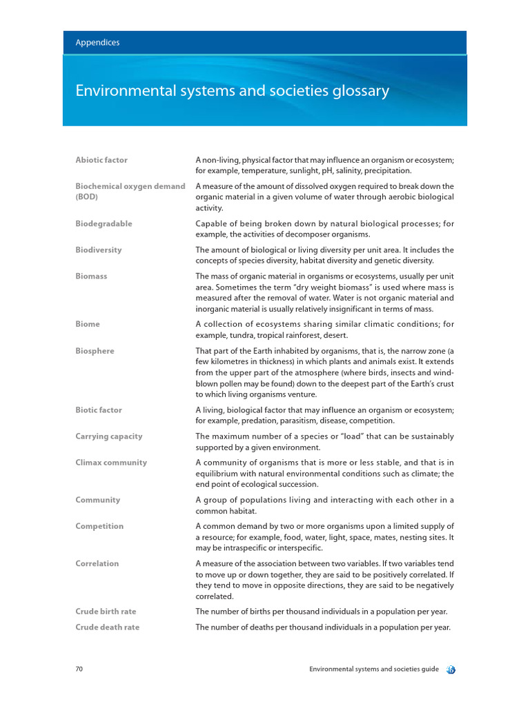 ESS glossary | PDF | Primary Production | Biodiversity ESS glossary | PDF | Primary Production | Biodiversity